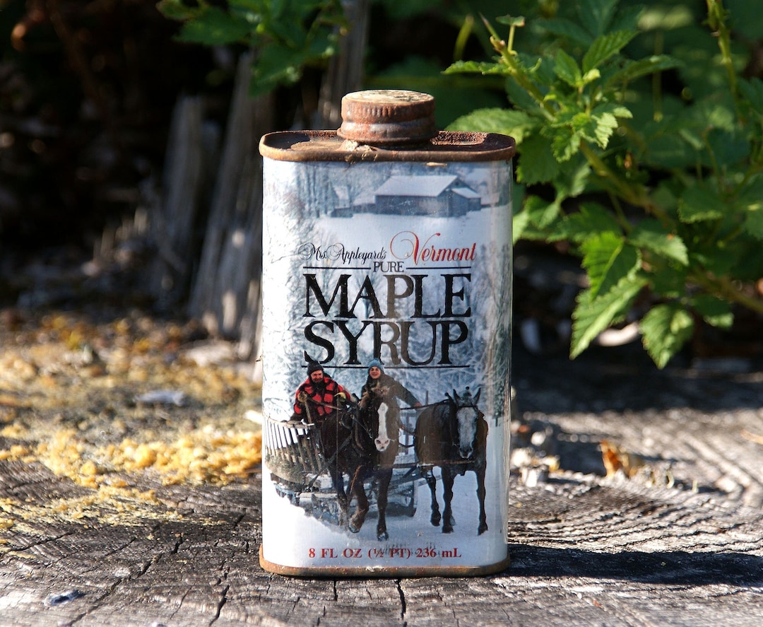 Vintage Vermont Maple Syrup 8 Oz 1/2 Pint Tin Can, 1960's Sap ...