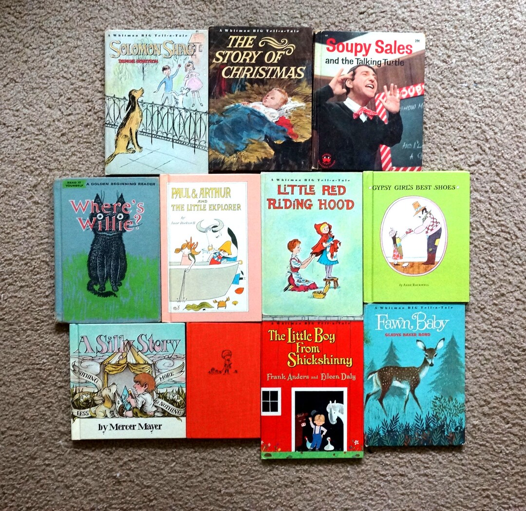 Vintage Set of 11 Hardbound Young Children's Picture Books, 1960s 1970s ...