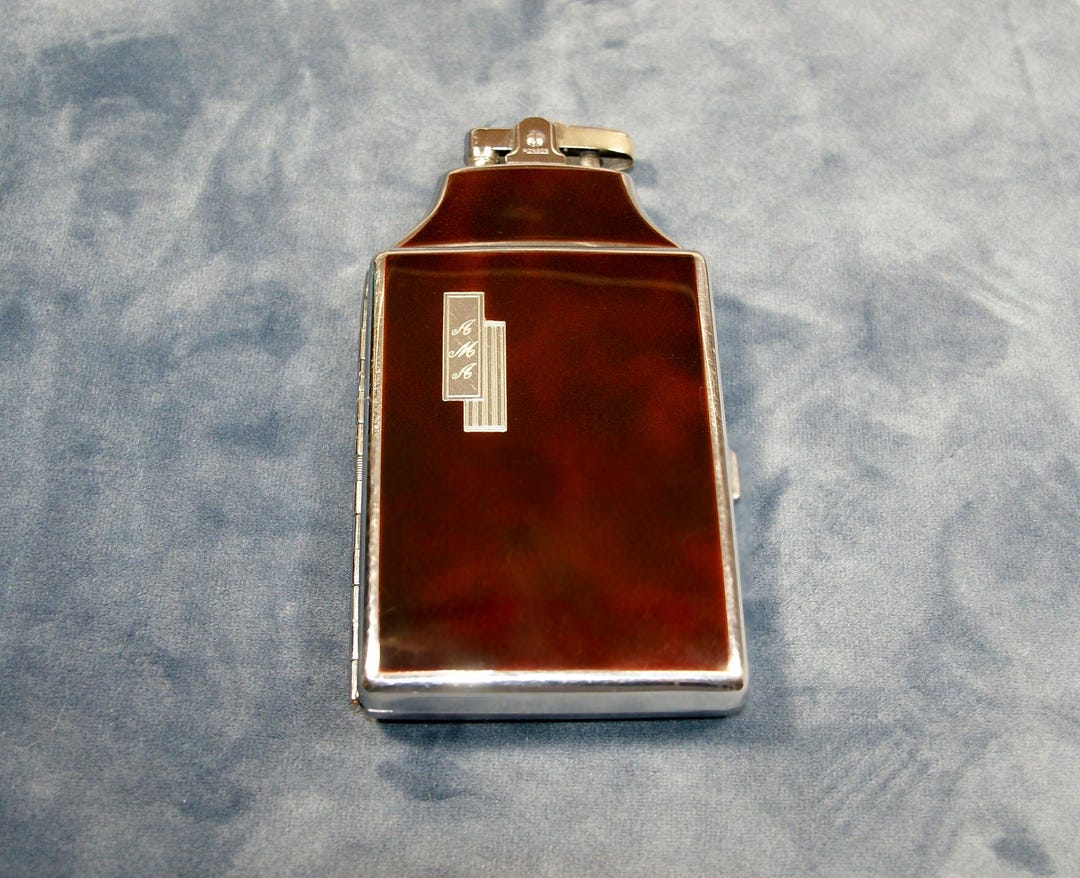 RARE Vintage WORKING Ronson Mastercase Cigarette Lighter & Case ...