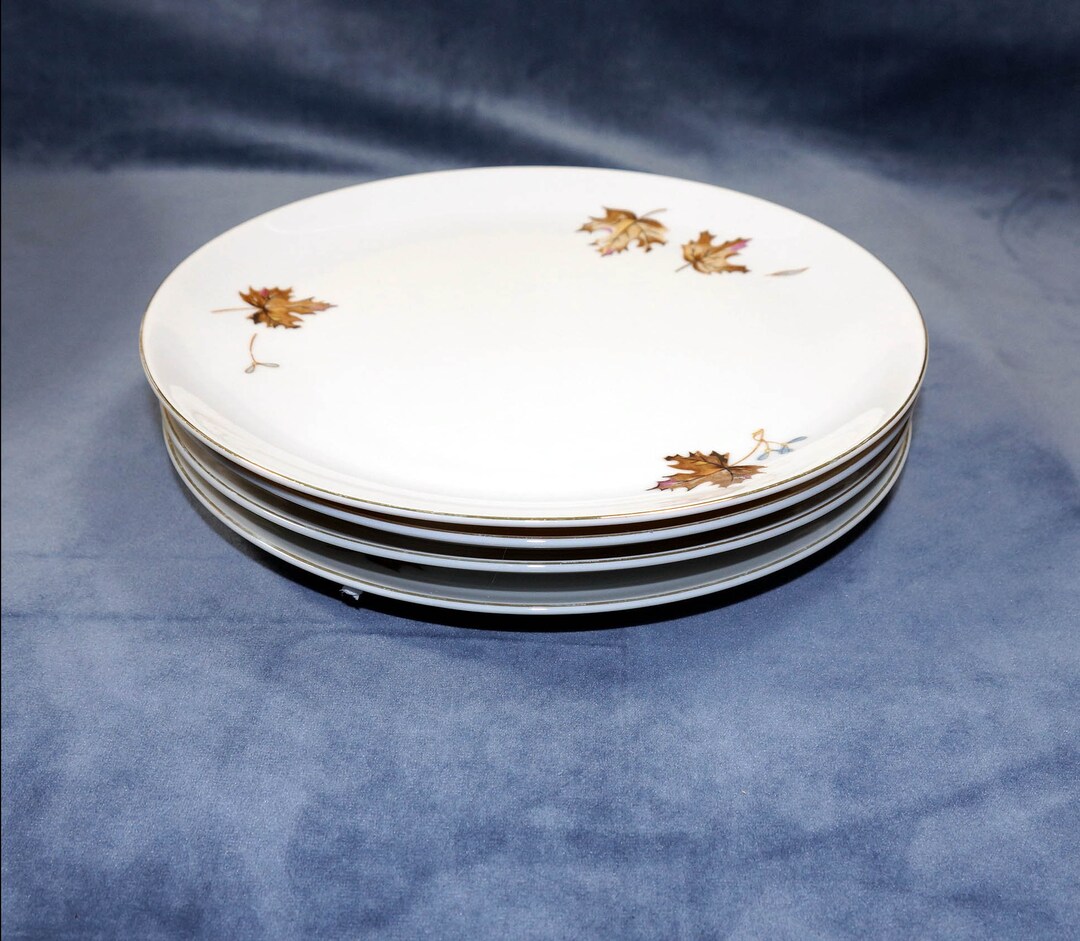 Vintage 1950s autumn Leaves Pattern Salad Plates, by Empress China ...