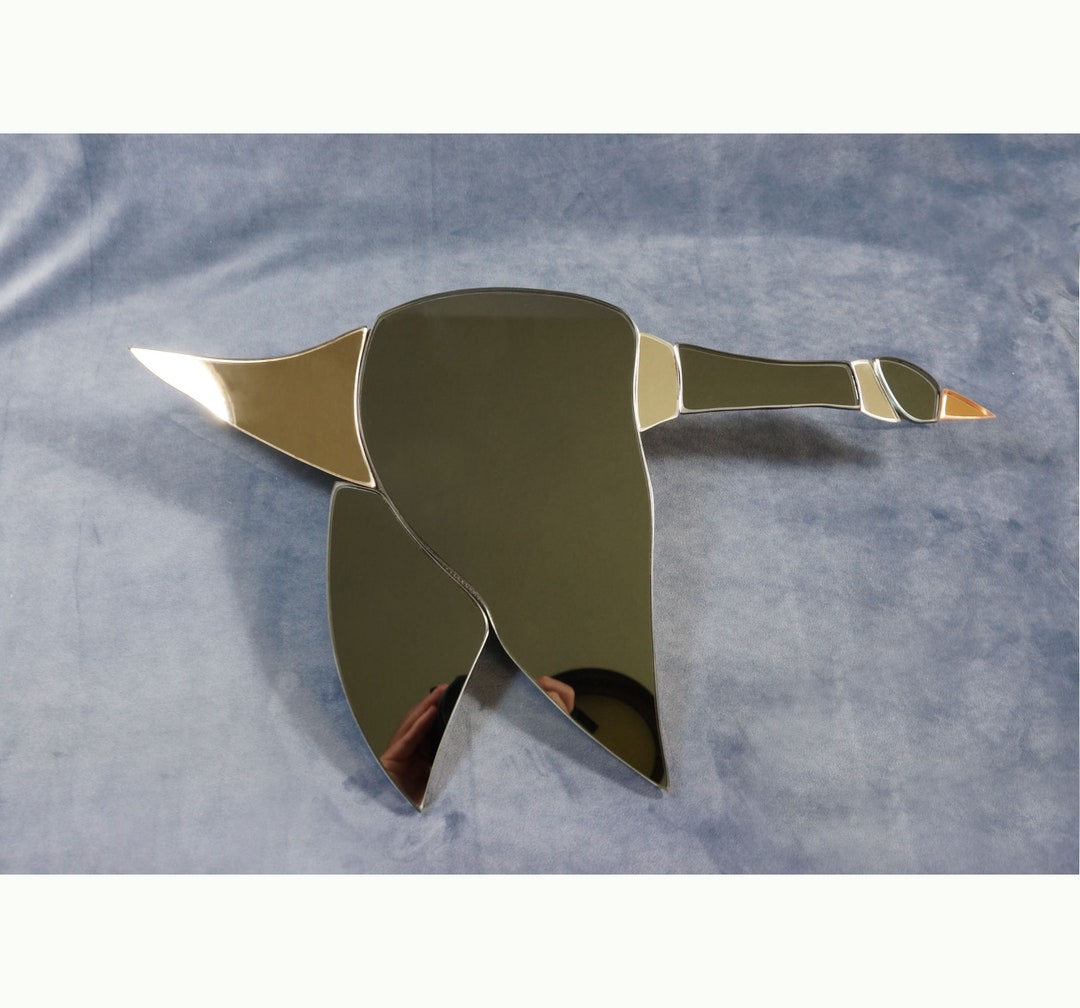 Vintage Mirrored Goose Wall Art, Handmade Canada Goose Shaped Mirror ...