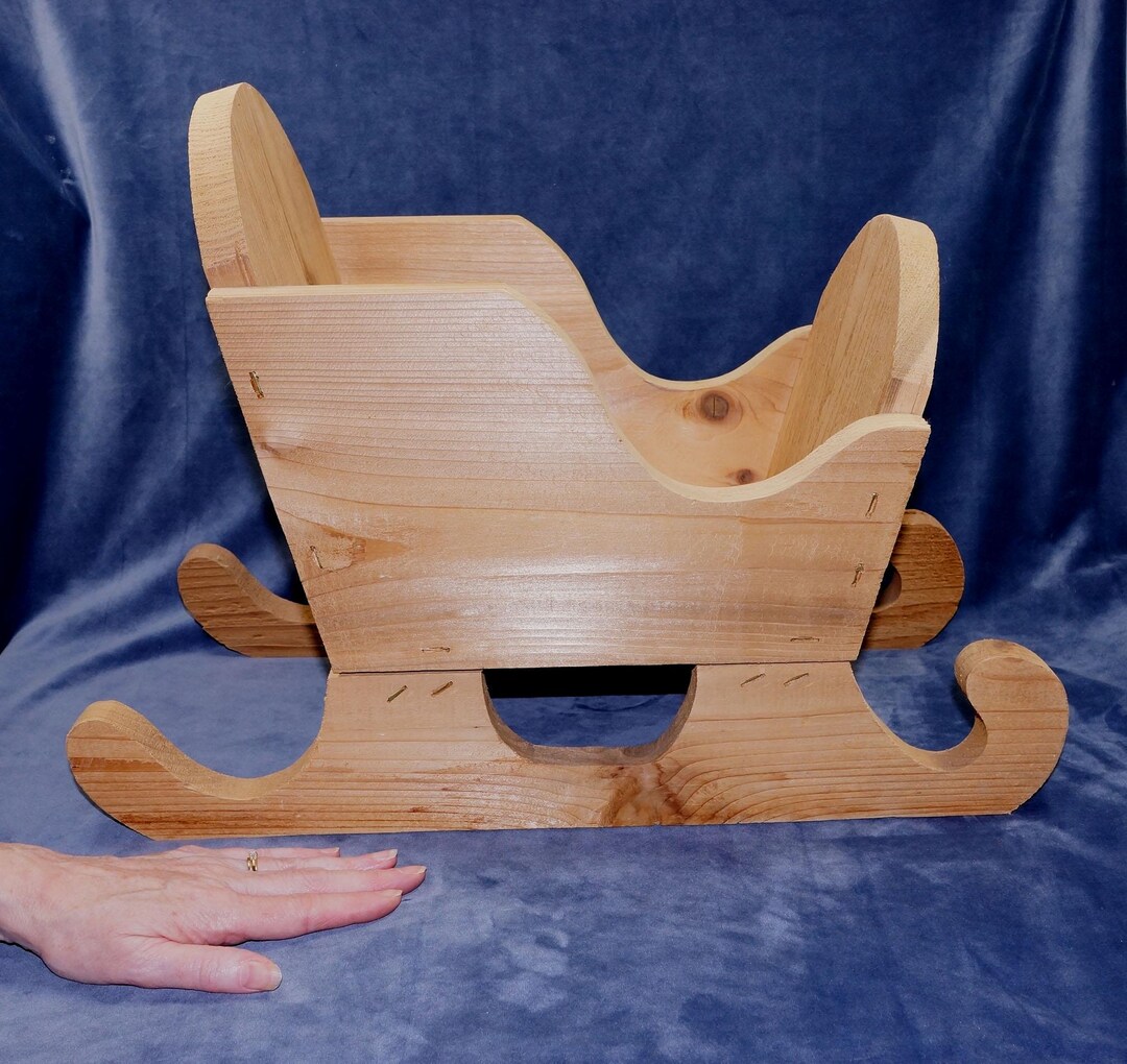 Vintage Rustic Large Wooden Christmas Sleigh, Wood Santa Claus Sleigh ...