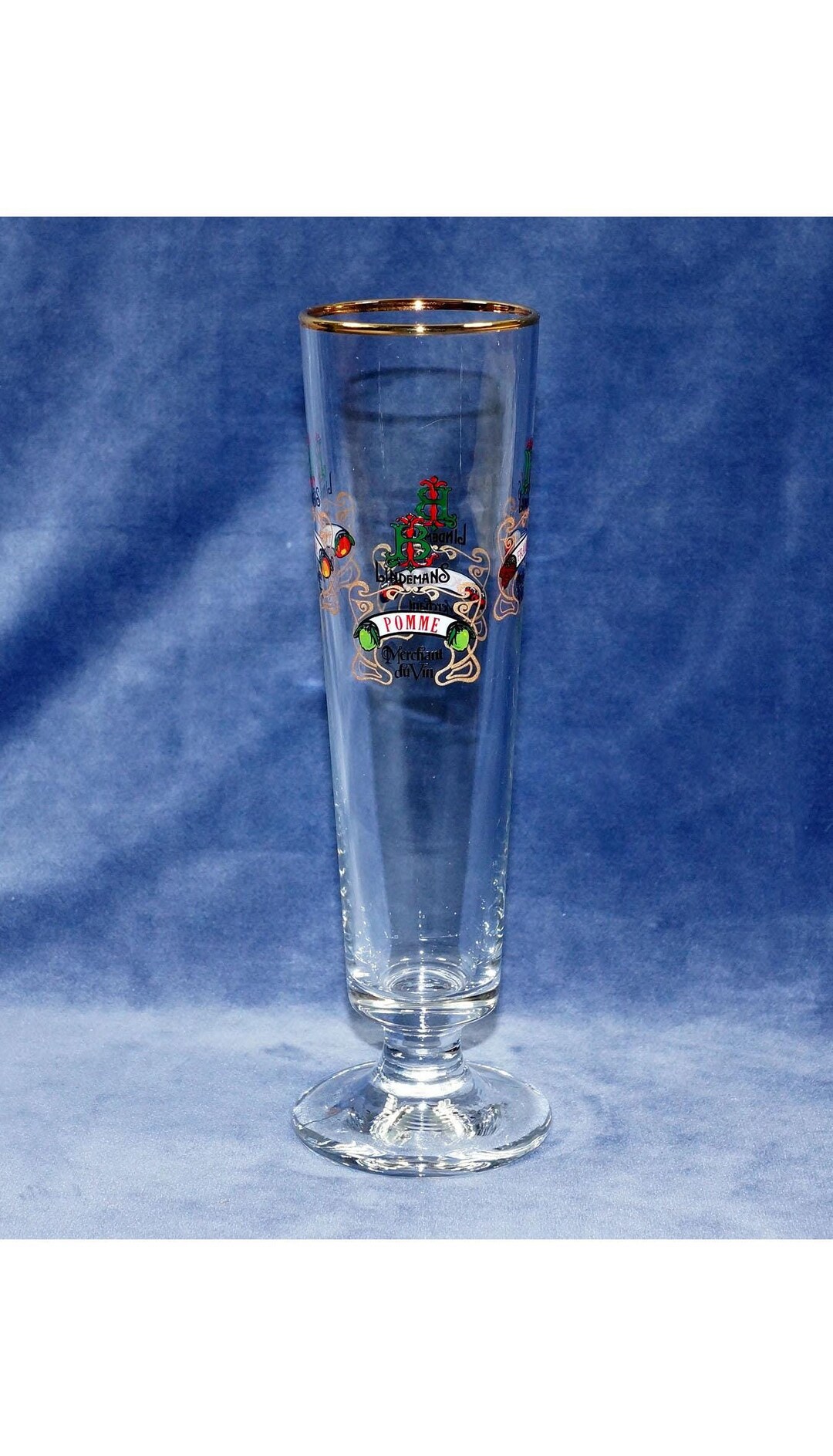 RARE Unused Lindmans Lambic Beer Glass Flute Vintage Glassware, Gold ...