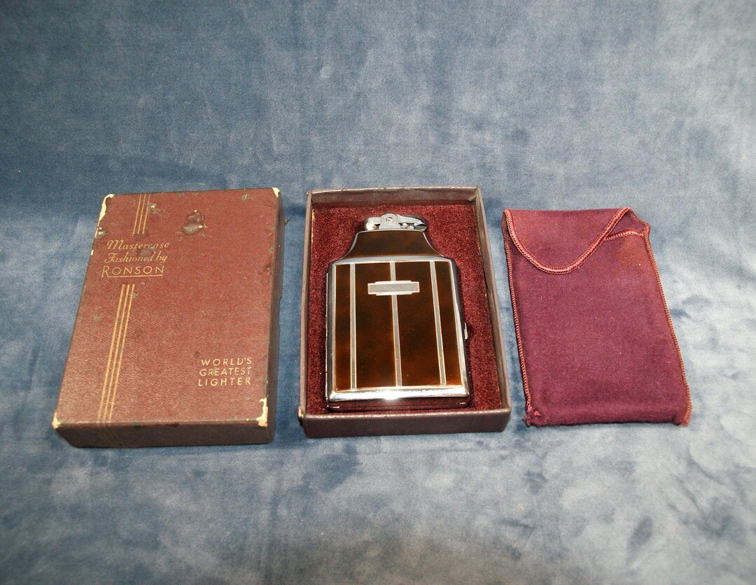 Vintage WORKING Ronson Tortoiseshell Mastercase Cigarette Lighter ...