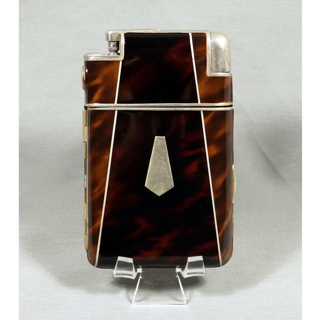 NICE Vintage Marathon Slide-a-light WORKING Cigarette Case & Cigarette ...