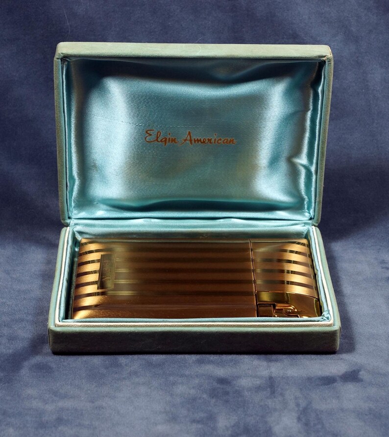 Vintage ELGIN AMERICAN Light-o-matic Cigarette Case & Lighter ...
