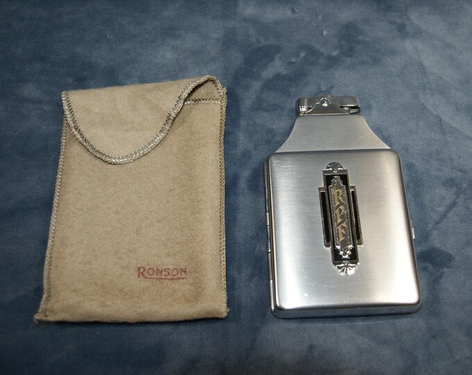 RARE EARLY WORKING Ronson Mastercase Vintage Cigarette Lighter & Case ...