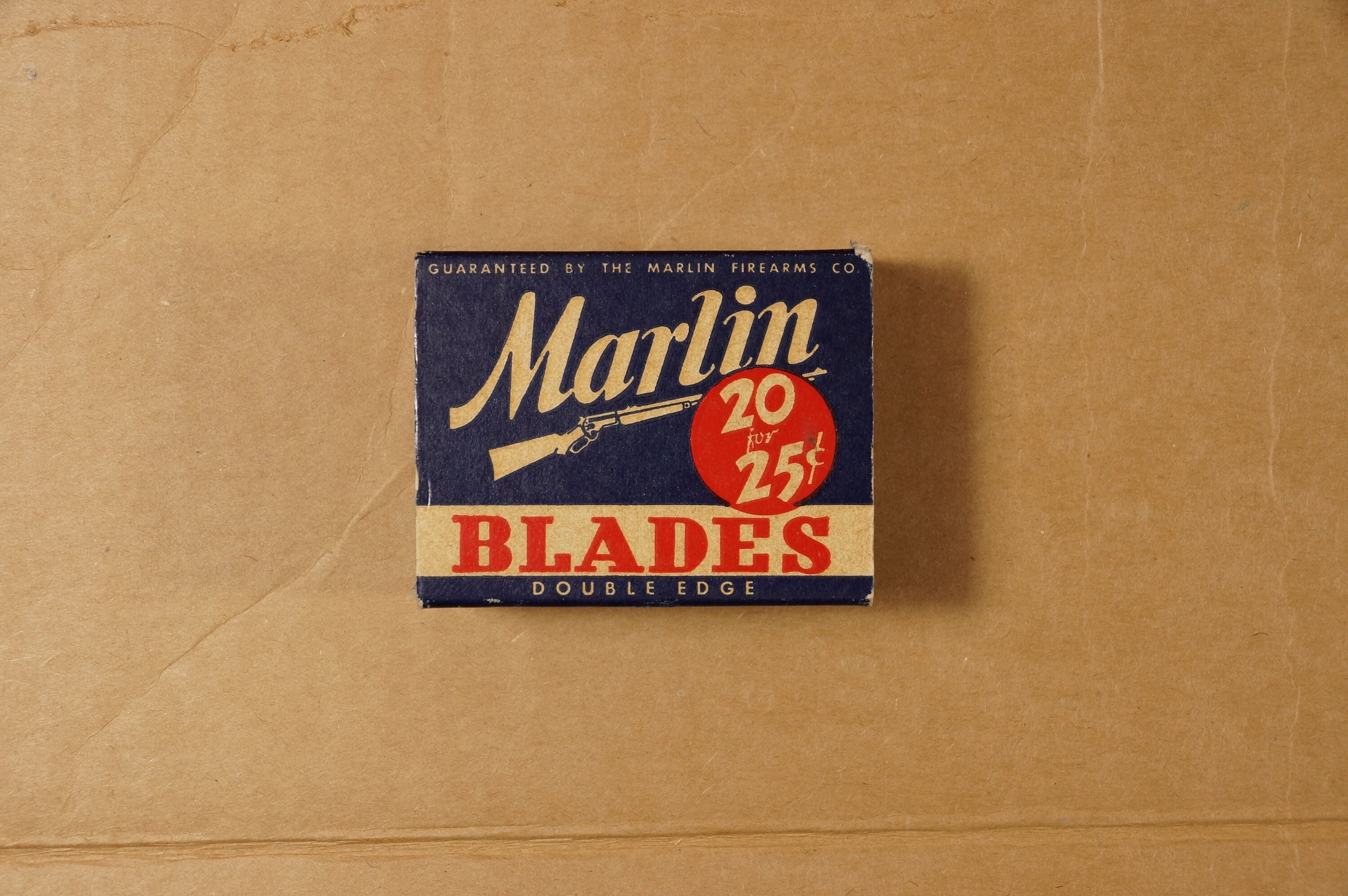 Vintage 1940s 1950s Marlin Double Edge Blades, Marlin Box and 4 Wrapped Razor Blades, Made in ...