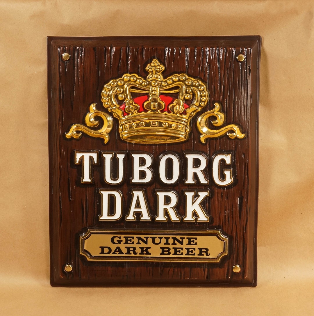 NOS Authentic 'tuborg Dark' Beer Sign, Vintage Beer Bar Plaque, genuine ...