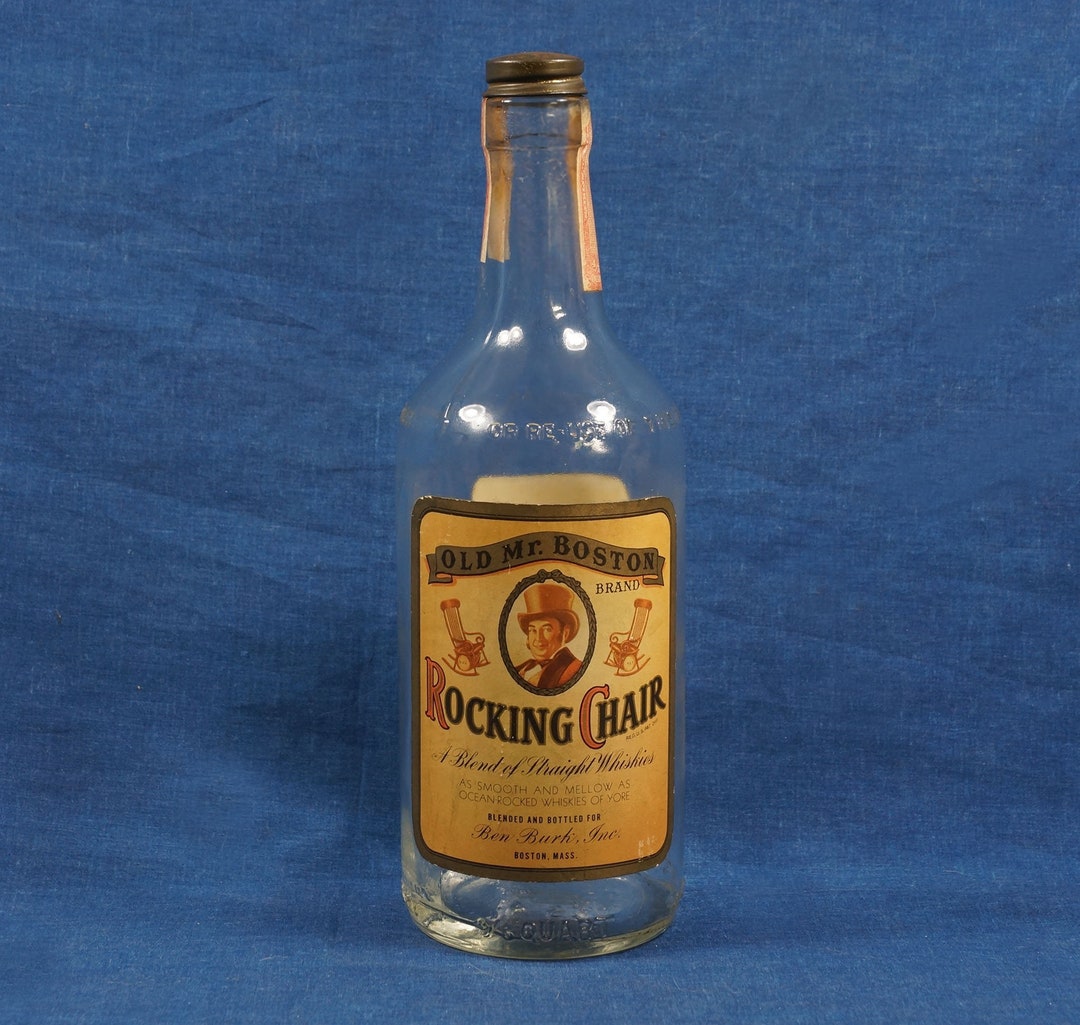 Vintage 'old Mr Boston' Brand Rocking Chair Whisky Bottle, Nice Paper ...