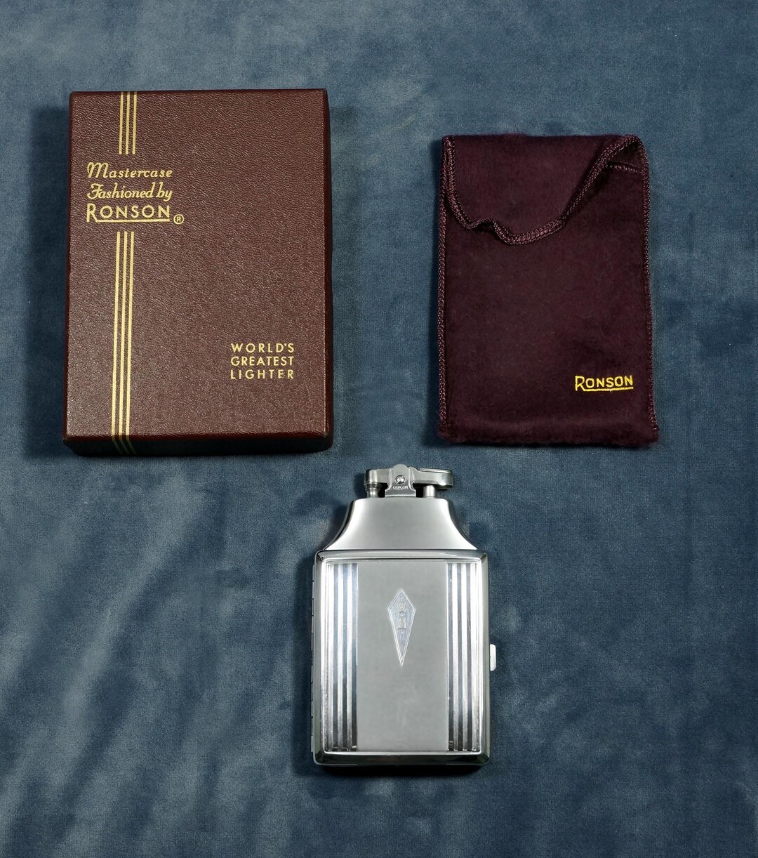Nice WORKING Ronson Mastercase Cigarette Lighter & Case Combo, Vintage ...