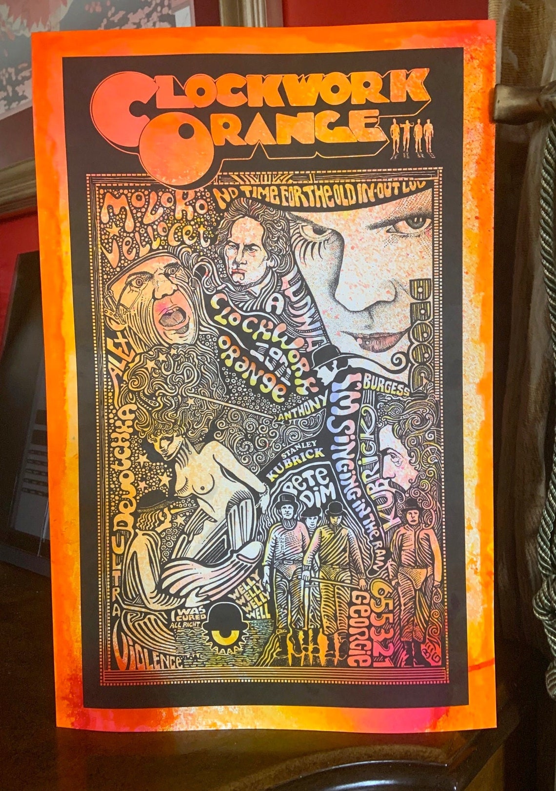 A Clockwork Orange Poster Hand-colored by Posterography | Etsy