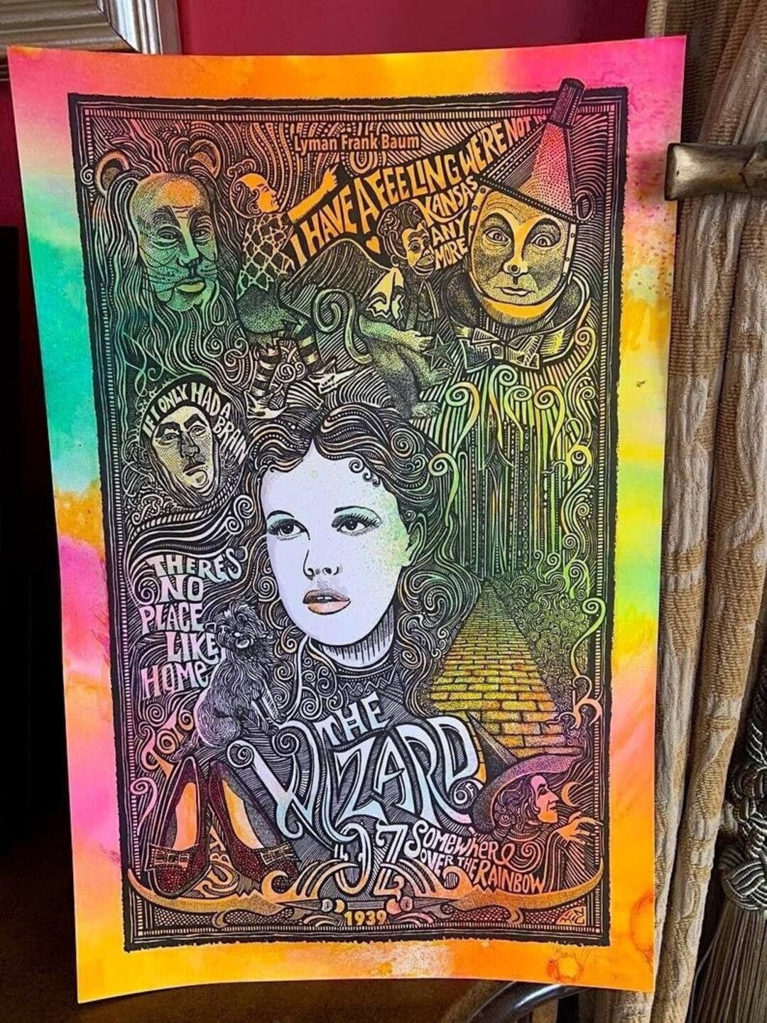 The Wizard of Oz Poster, Hand-colored by Posterography - Etsy