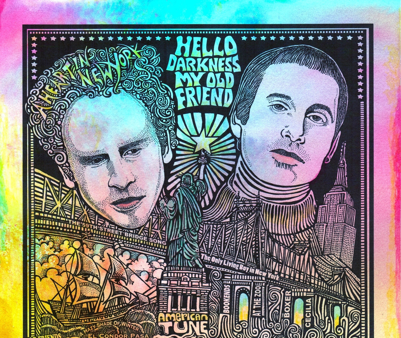 Simon & Garfunkel Poster Paul Simon Art Garfunkel | Etsy