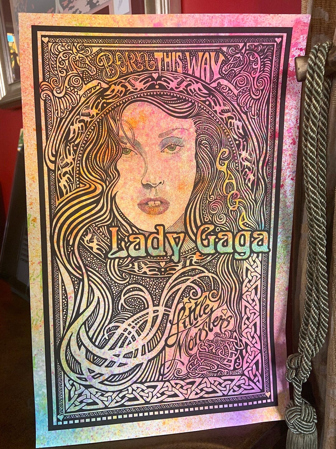 Lady Gaga Poster, Hand-colored by Posterography - Etsy