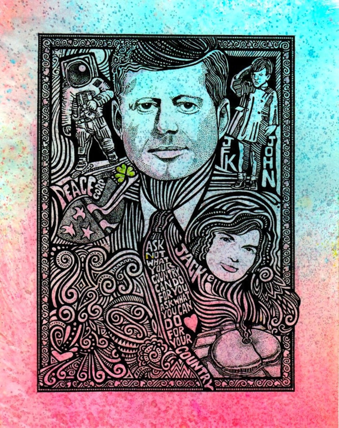 JFK Print, Hand-colored by Posterography - Etsy
