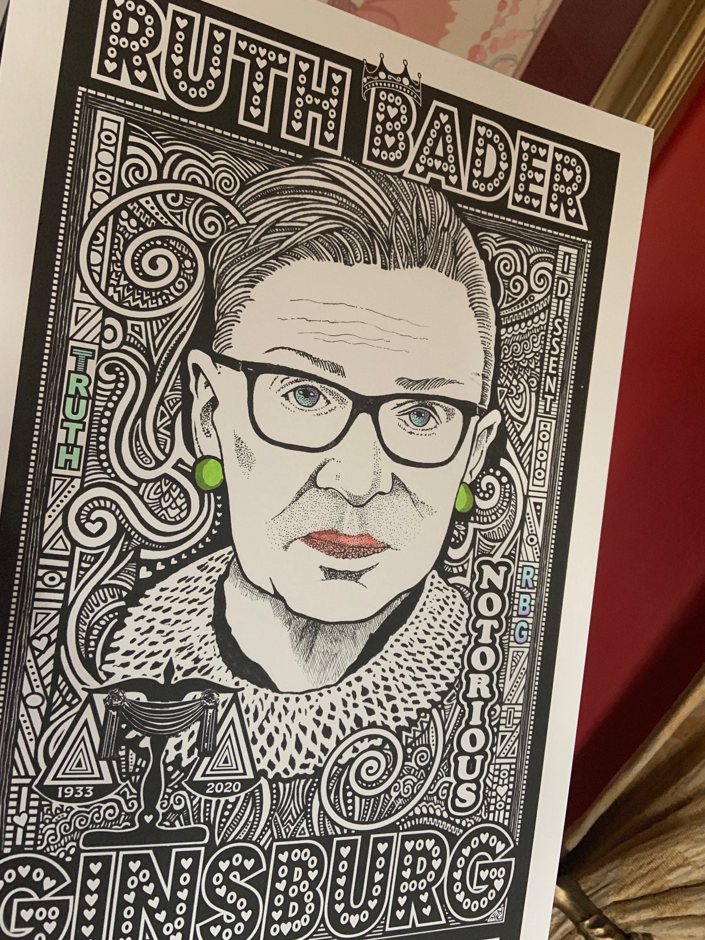 Ruth Bader Ginsburg Print by Posterography - Etsy