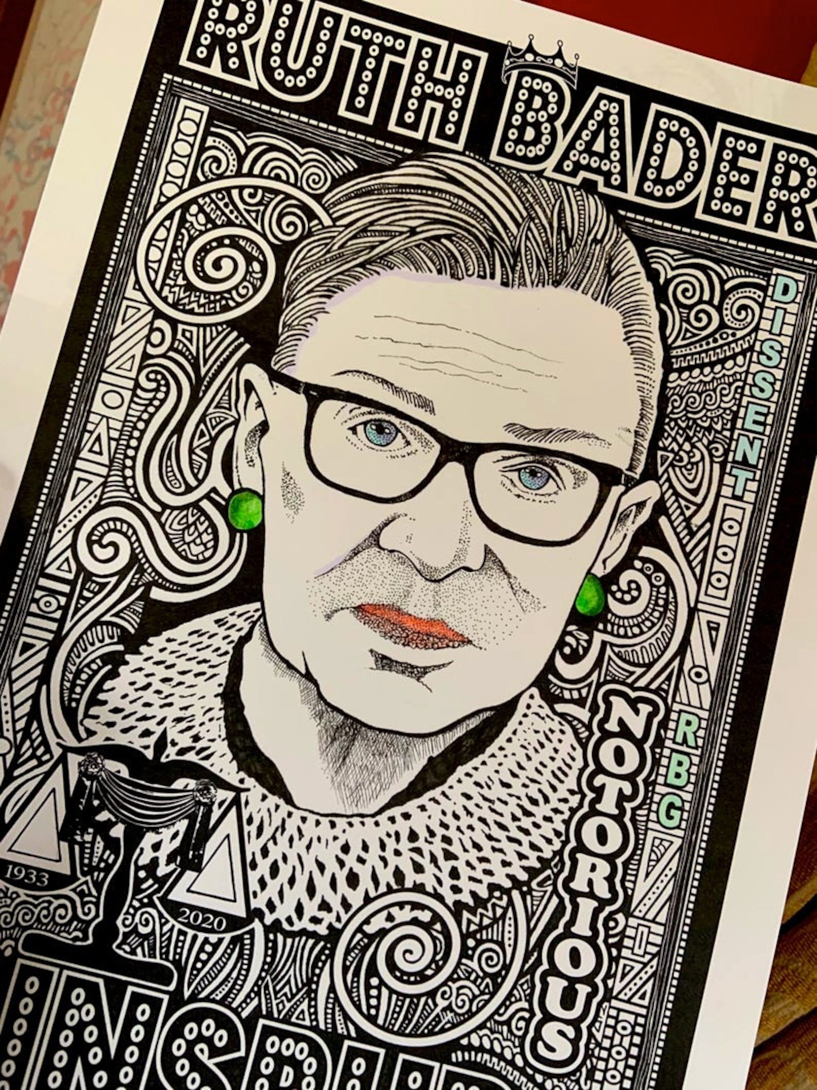 Ruth Bader Ginsburg Print by Posterography - Etsy