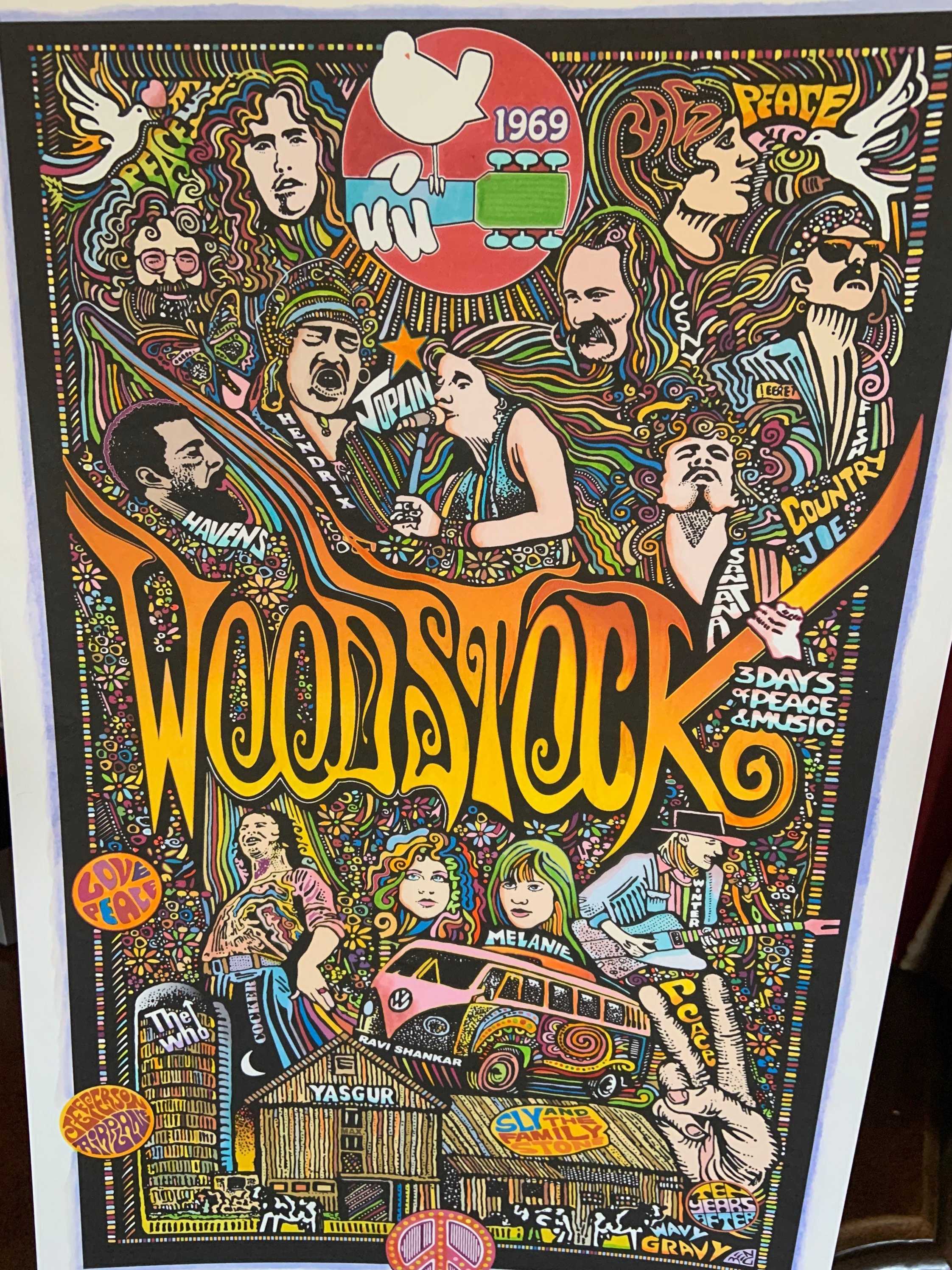 Woodstock Poster, Qualiy Art Print, Poster Designed & Sold By Delwyn White