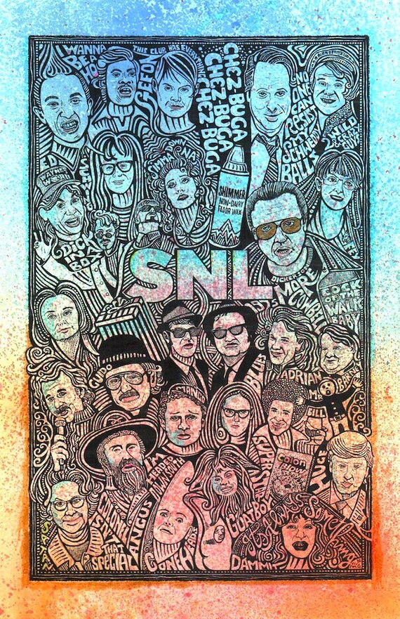 SNL Poster hand-colored by Posterography | Etsy
