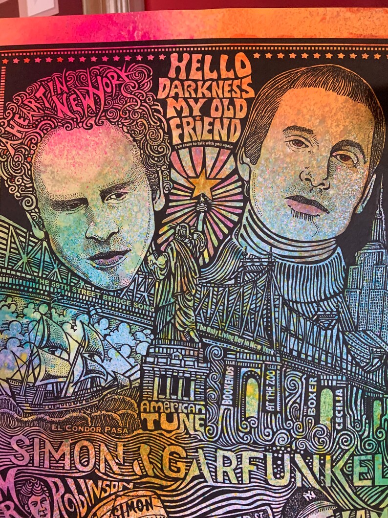 Simon & Garfunkel Poster Paul Simon Art Garfunkel | Etsy