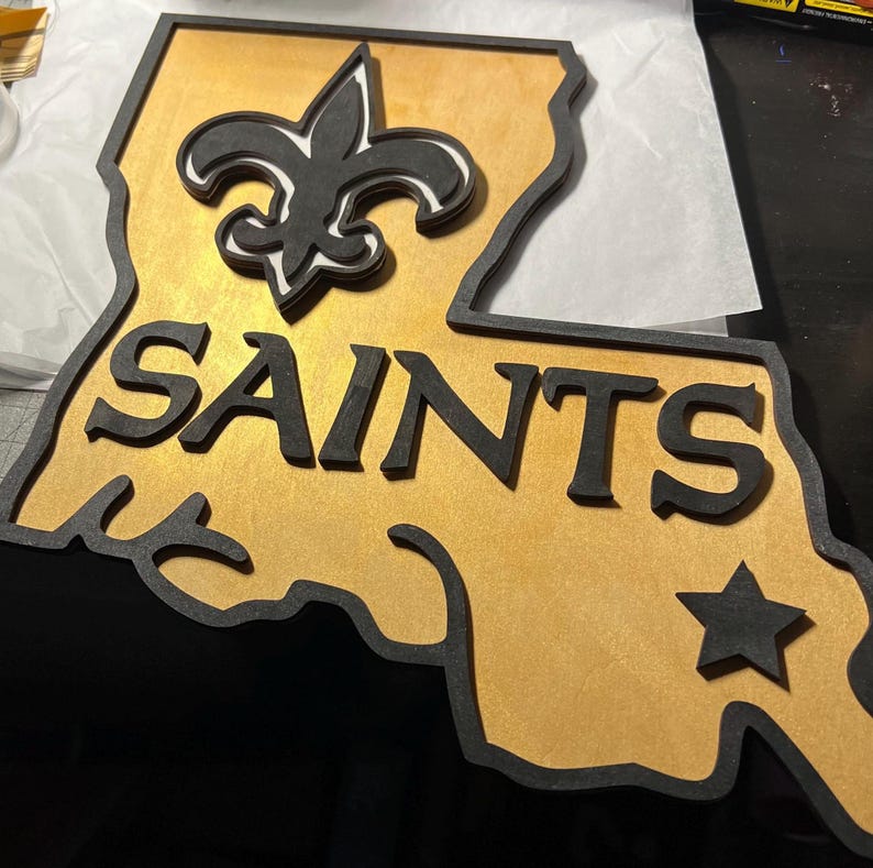 11” New Orleans Saints Wood Sign - Etsy