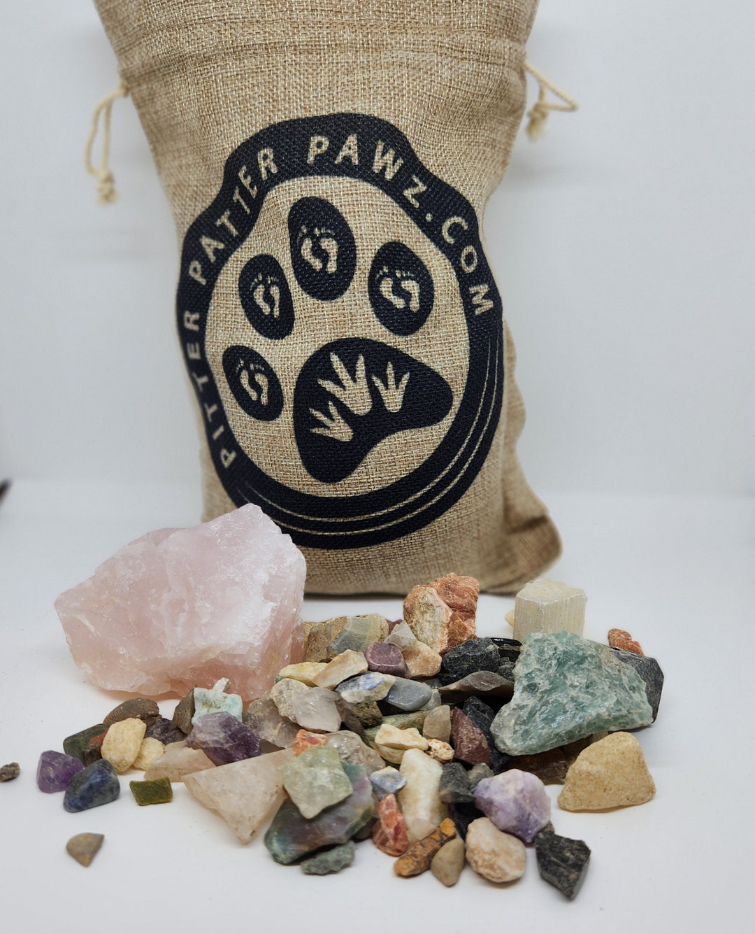 Mining Bag 6lbs With Large Raw Rose Quartz and Raw Gemstones - Etsy