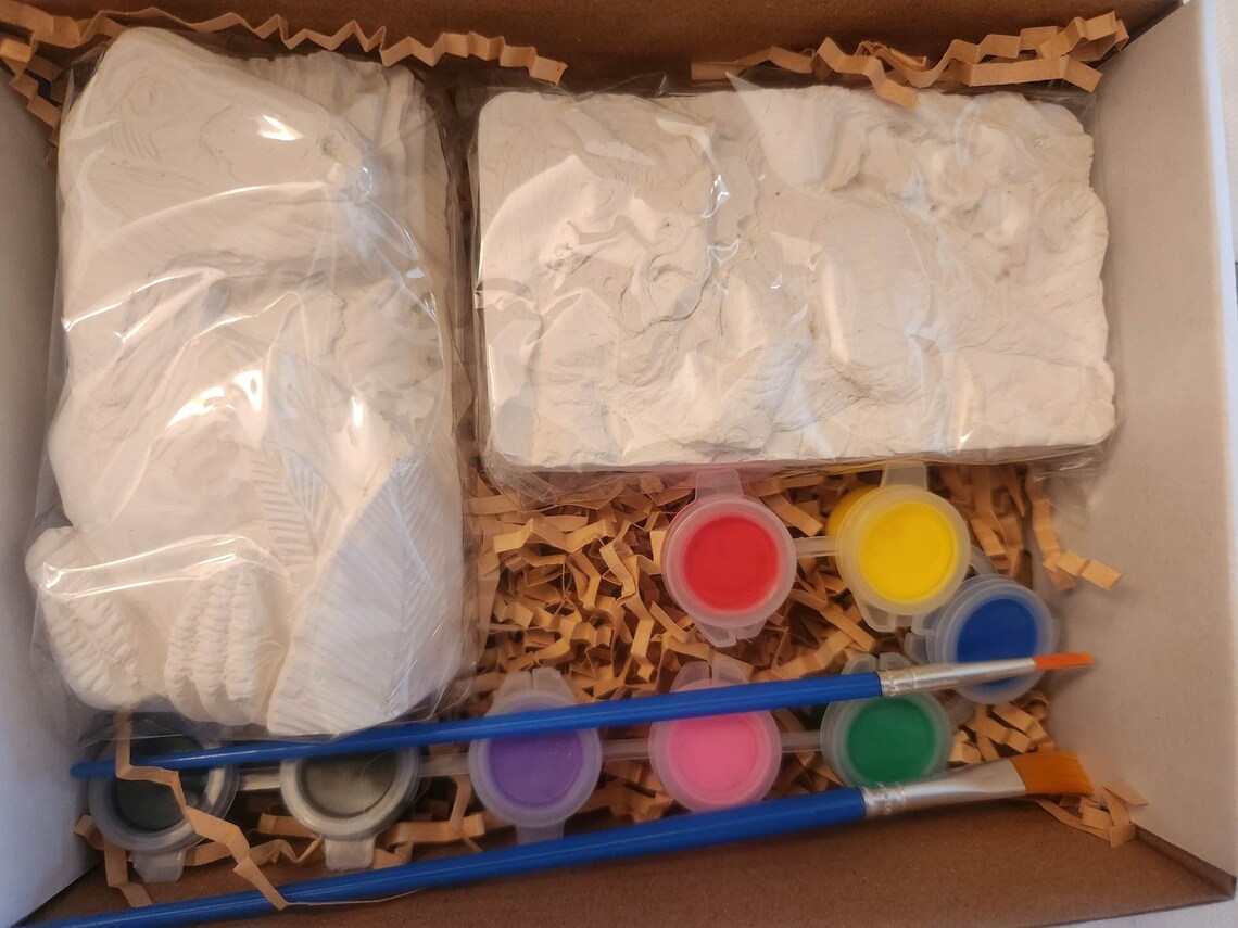 Paint Your Own Dinosaur Paperweight Set: Plaster Dino Kit - Etsy