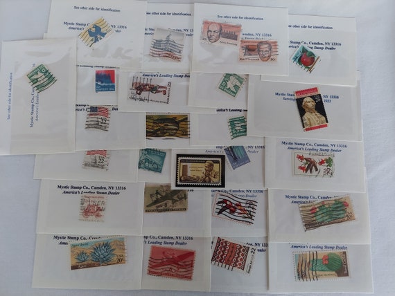 Instant Vintage Stamp Collection 25 Piece Collectible Lot - Etsy