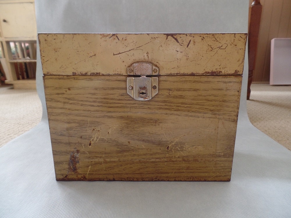 Office And Desk Storage Vintage Portable Large Metal File Folder Box With