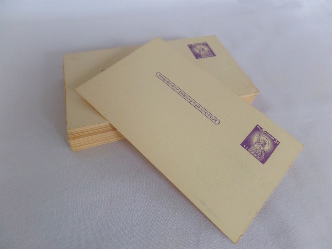 Vintage 3 Cent Postcards Liberty USPS Metered Blank, Collectible ...