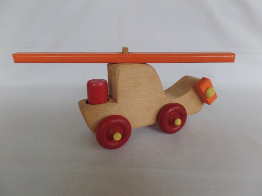 Helicopter Push Toy, Child Kid Toddler Christmas Gift, the Wheel Wooden ...