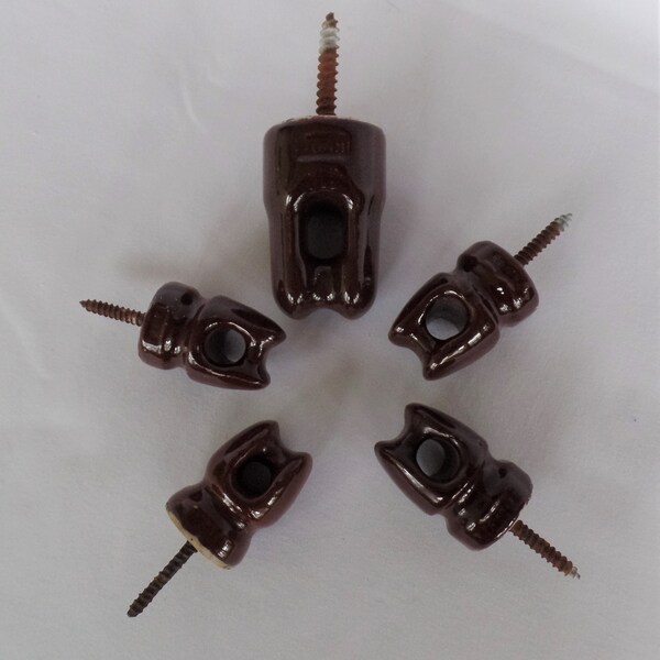 Vintage Brown Ceramic Insulators - Etsy