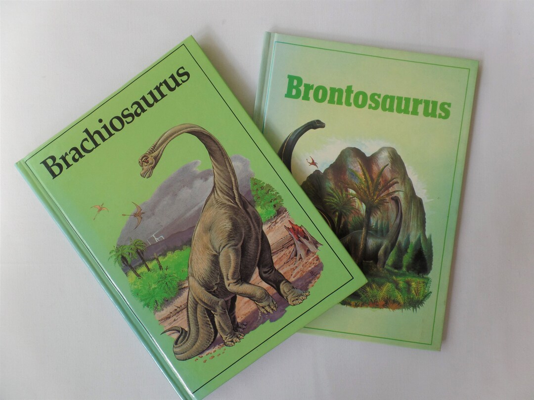 2 Vintage Dinosaur Children's Books, Paleontology, Brontosaurus ...