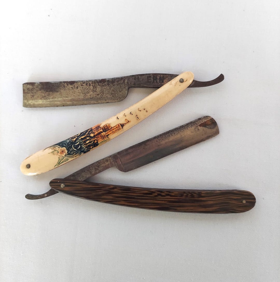 Vintage G. Friedr ERN 34 Straight Razor W/ 3D Castle - German, SHUMATE ...