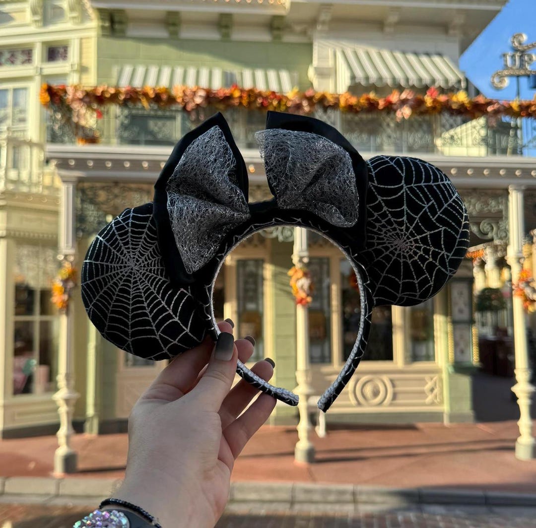Holographic Spider Web Minnie Ears | Halloween Minnie Mouse Ears - Etsy