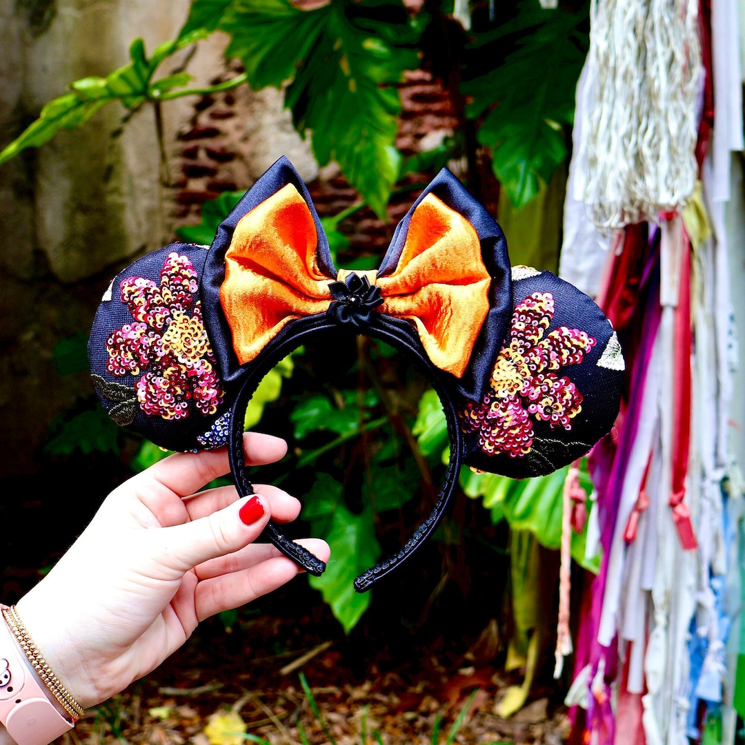 Coco Inspired Floral Minnie Ears | Halloween Disney Ears - Etsy
