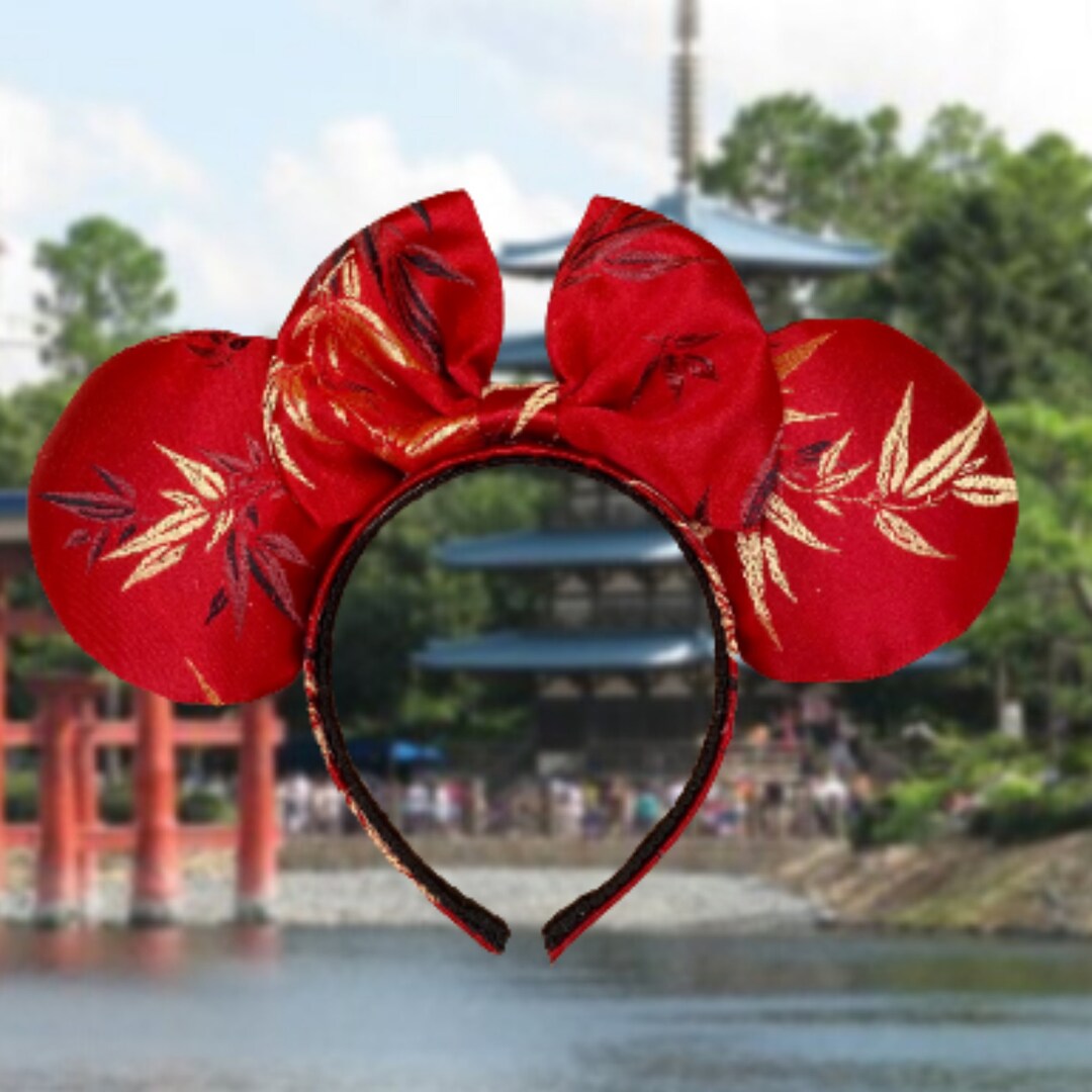 Japanese Kimono Fabric Minnie Ears | EPCOT Japan Ears - Etsy