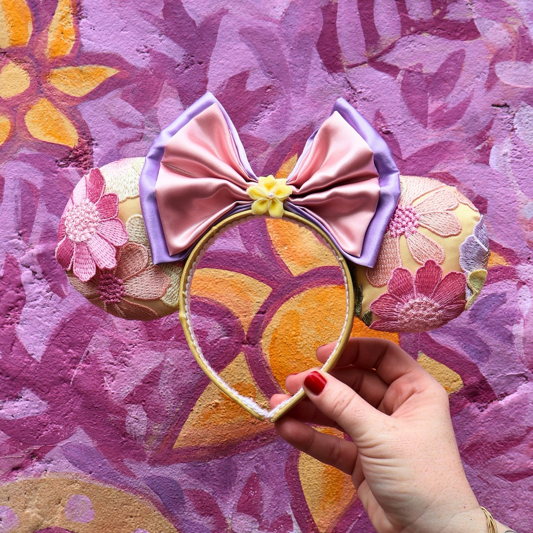 Rapunzel Inspired Floral Minnie Ears | Tangled Disney Ears - Etsy