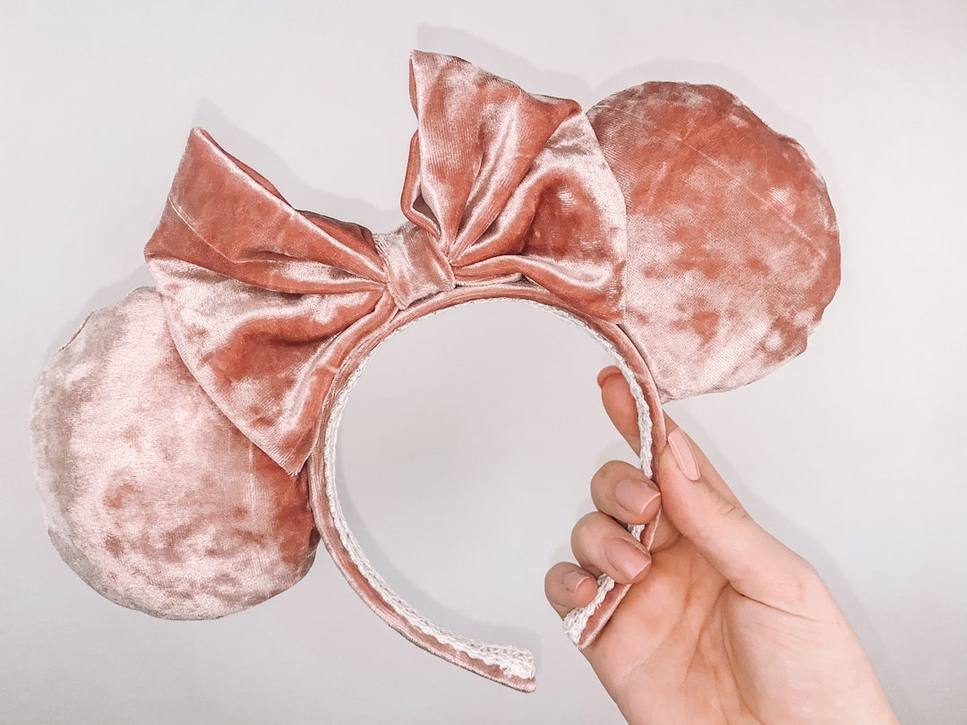 Pink Crushed Velvet Minnie Mouse Ears Pink Minnie Ears - Etsy