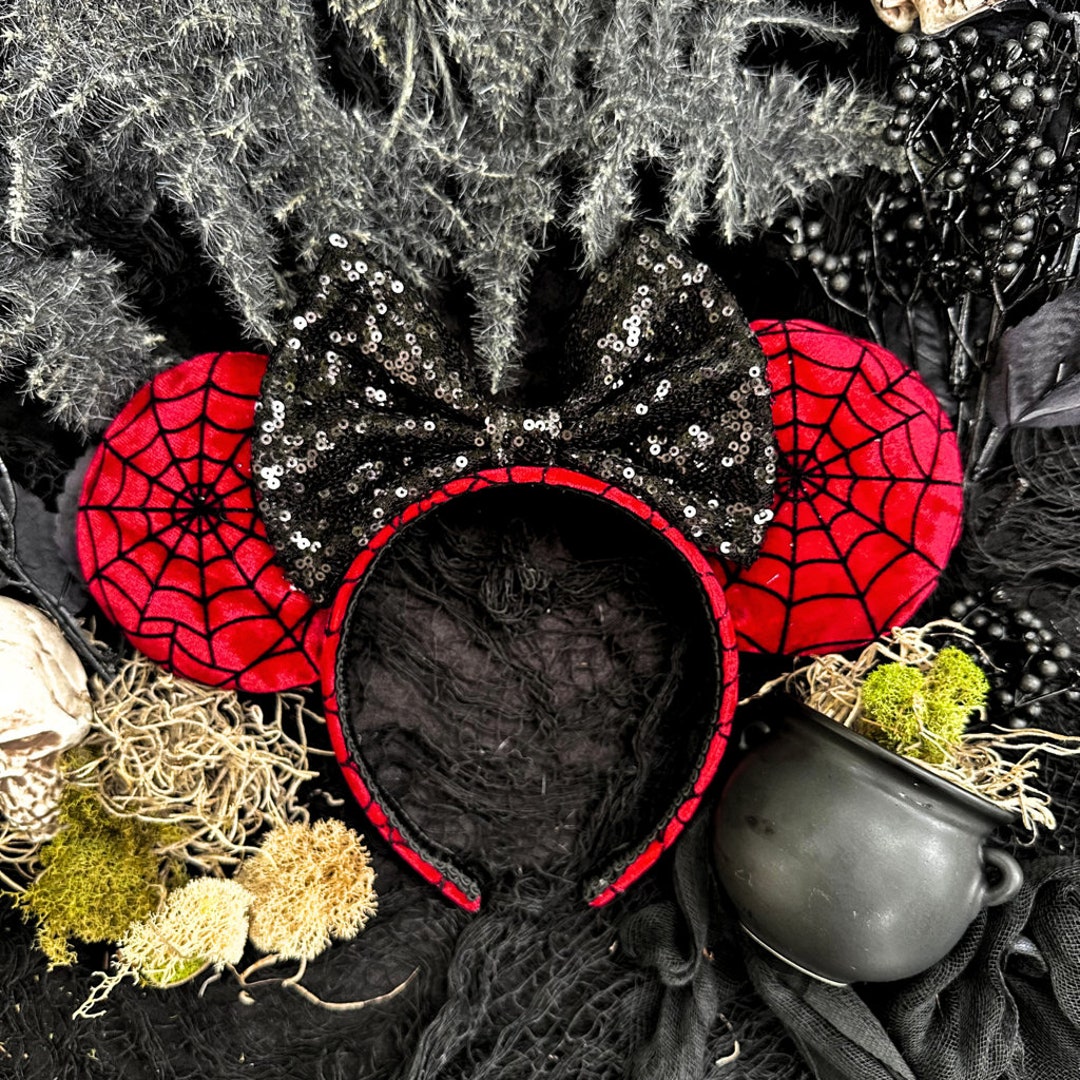 Red Spider Web Minnie Ears | Halloween Minnie Mouse Ears - Etsy