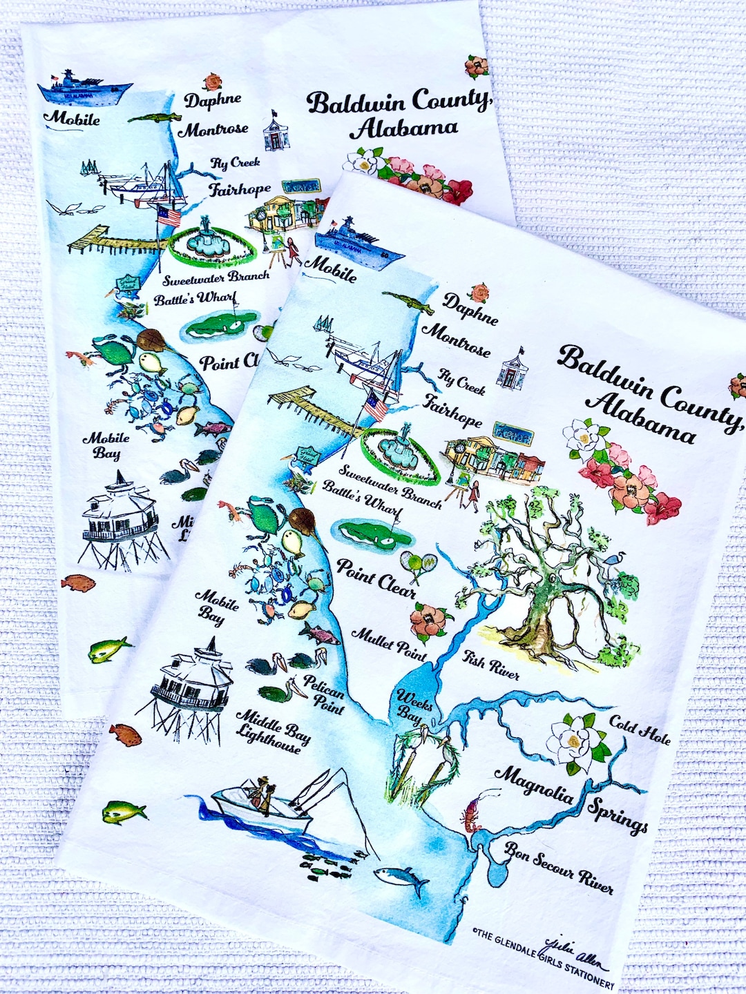 Baldwin County, Alabama Tea Towel - Etsy