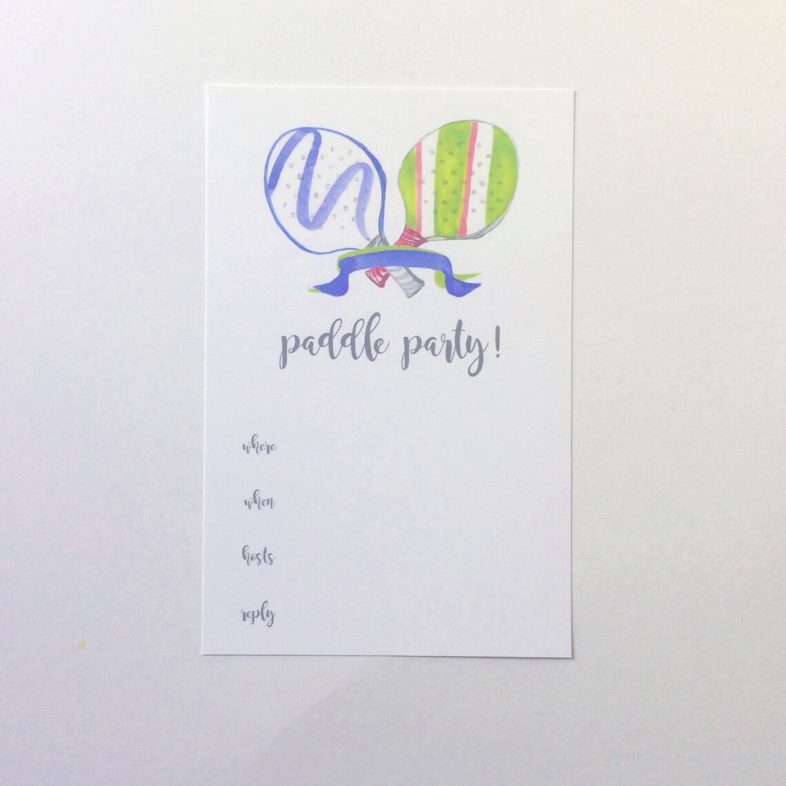 Paddle Tennis Party Invitation - Etsy