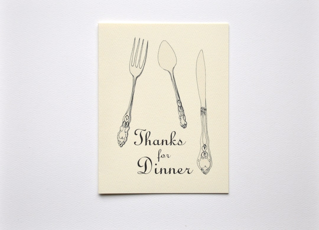 Thanks for Dinner Note Cards - Etsy