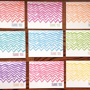 Illustrated Chevron Thank You Cards - Etsy