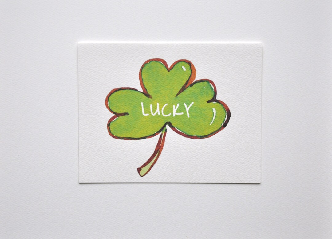 St. Patrick's Day Shamrock Lucky Cards - Etsy