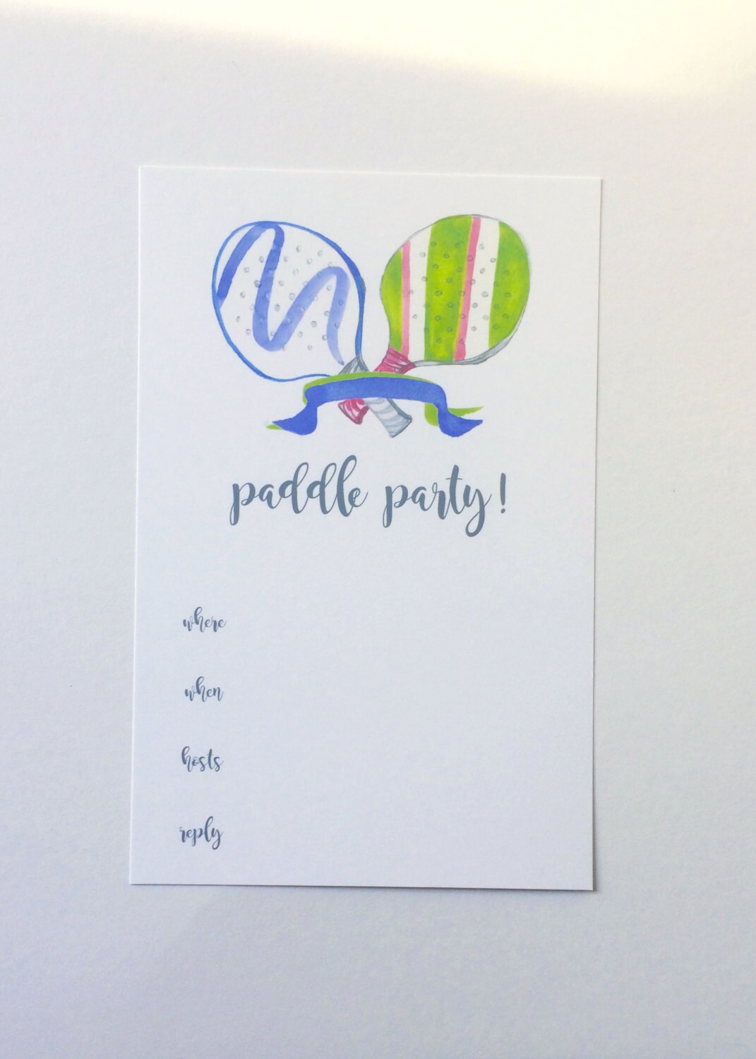 Paddle Tennis Party Invitation - Etsy