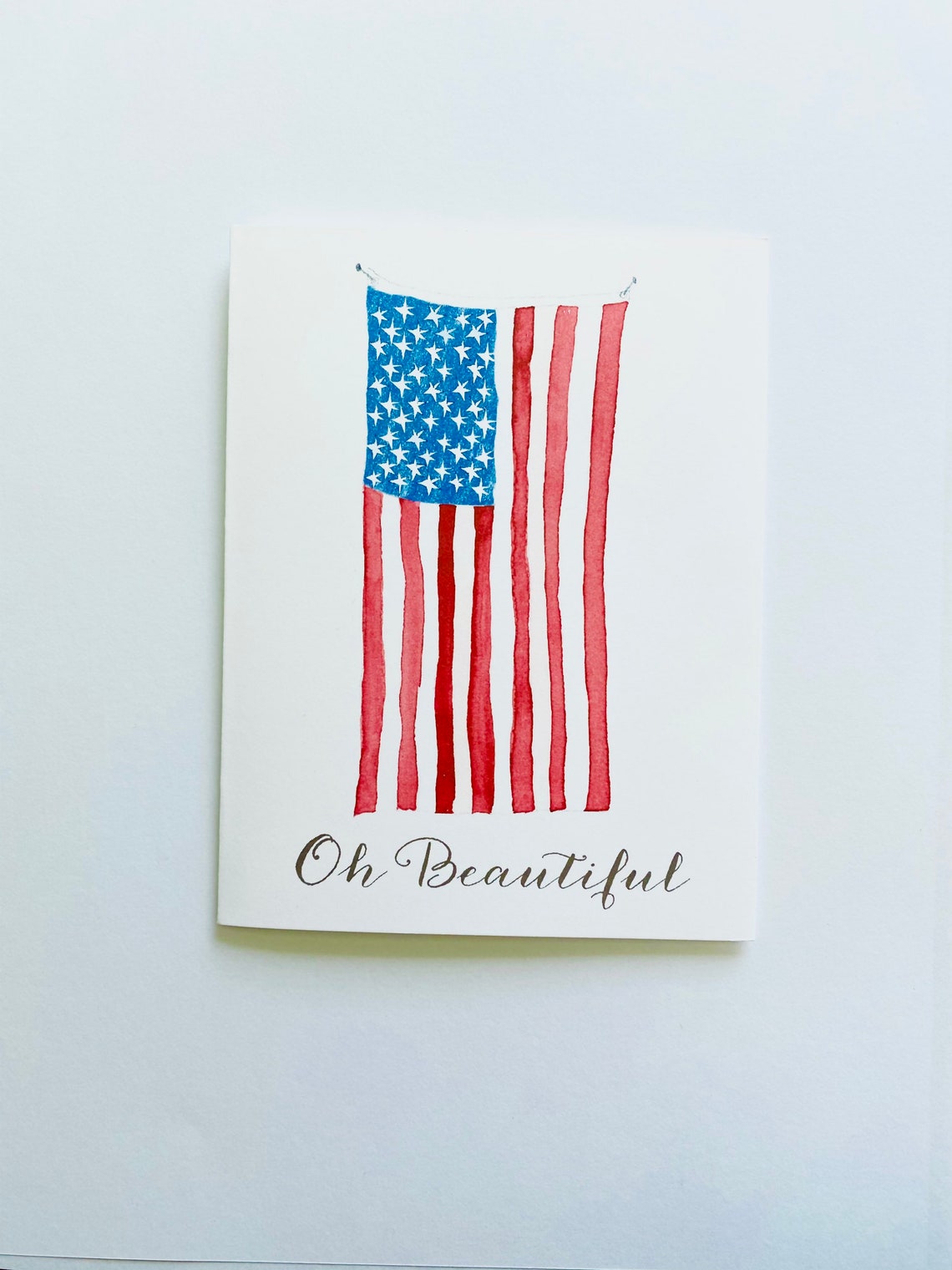 American Flag Note Cards, Patriotic Stationery, Set of 10 - Etsy