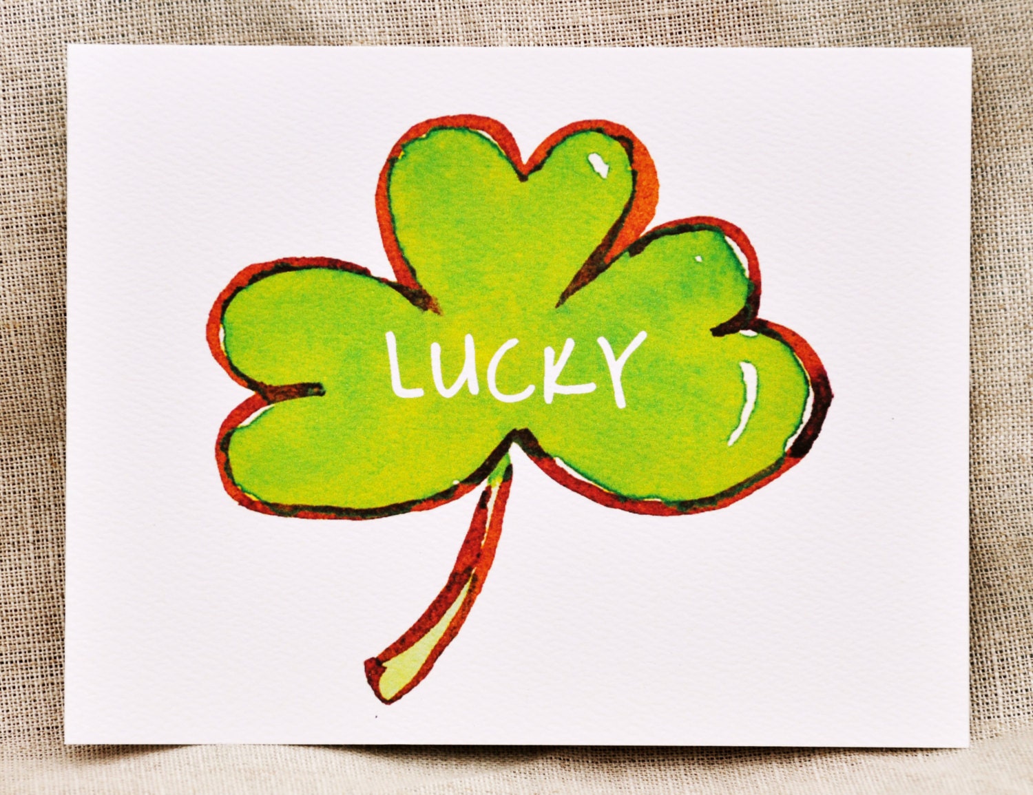 St. Patrick's Day Shamrock Lucky Cards - Etsy