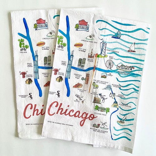 Chicago Flag Tea Towel Flag of Chicago Towel Kitchen Towel - Etsy